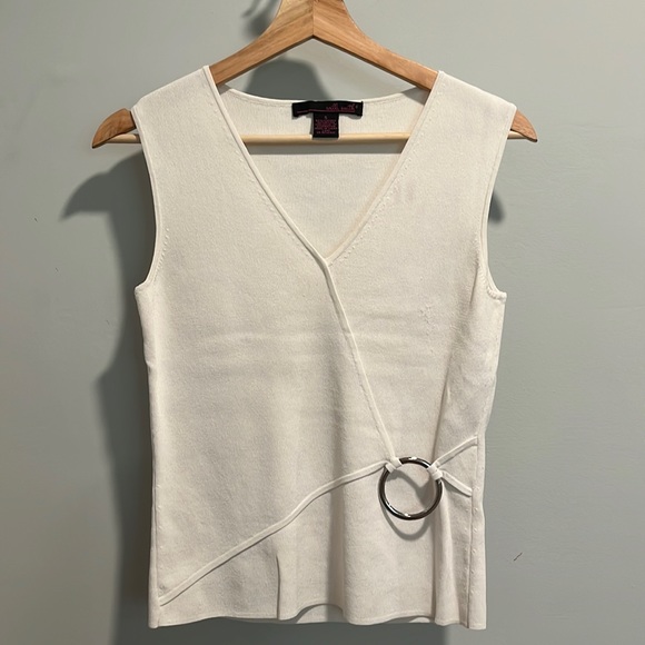 Willi Smith | Tops | Woven White Tank Top With Ring Detail | Poshmark